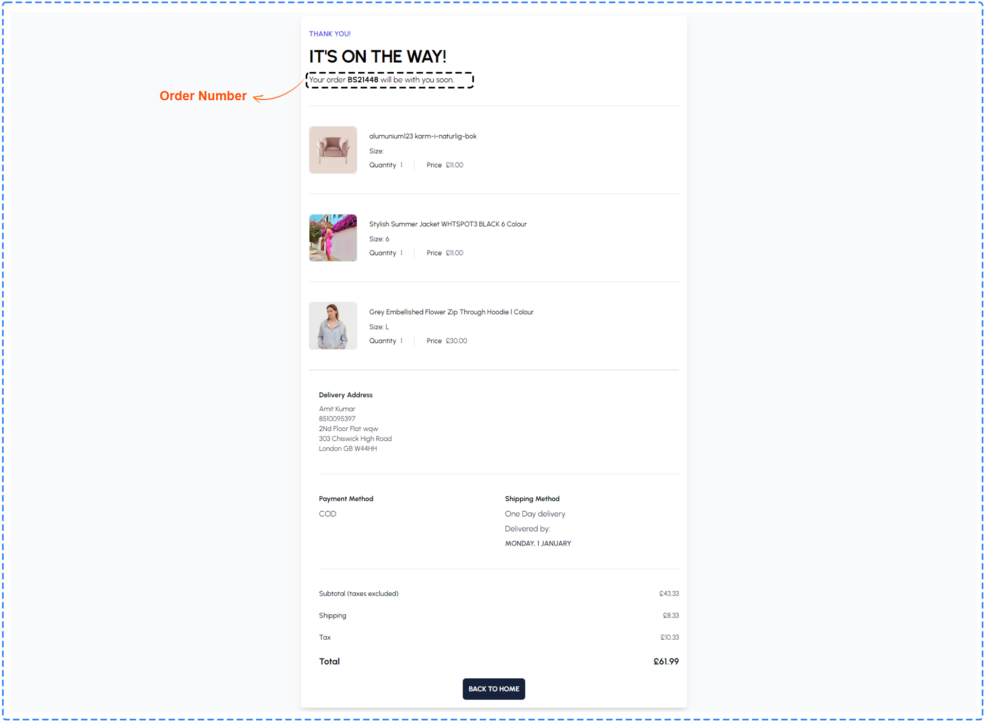 Order Confirmation - Storefront Development Guide